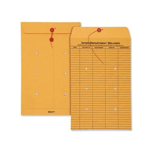 Quality Park Brown Kraft String/Button Interoffice Envelope - QUA63564 ...