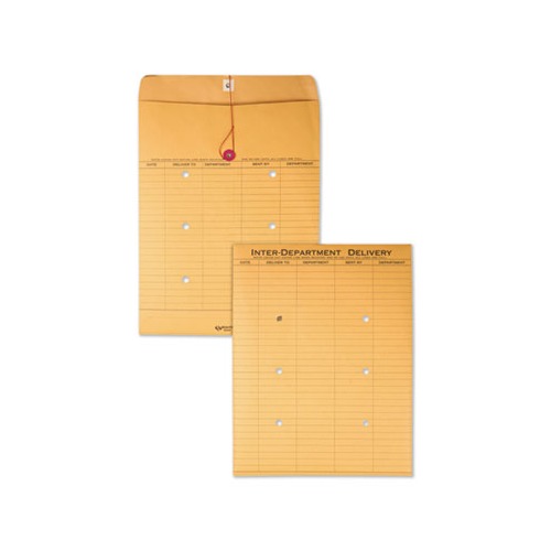 Quality Park Brown Kraft String/Button Interoffice Envelope - QUA63561 ...