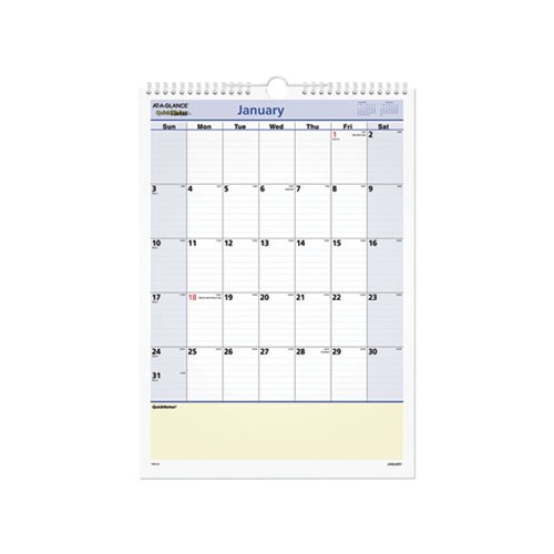 At-a-Glance QuickNotes Wall Calendar - AAGPM5228 - Shoplet.com