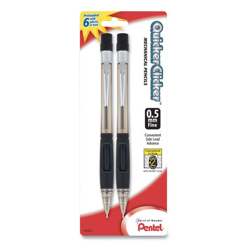 Pentel Quicker Clicker Mechanical Pencil - PENPD345BP2K6 - Shoplet.com
