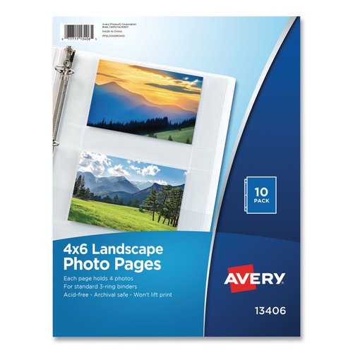 Avery Photo Storage Pages for Four 4 x 6 Horizontal Photos - AVE13406 ...