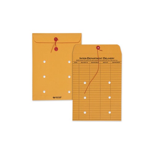 Quality Park Brown Kraft String/Button Interoffice Envelope - QUA63462 ...