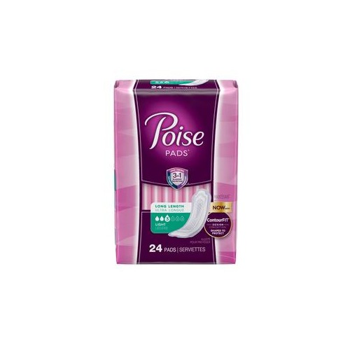 KIMBERLY CLARK Poise Original Pads, Light Absorbency, Long Length ...