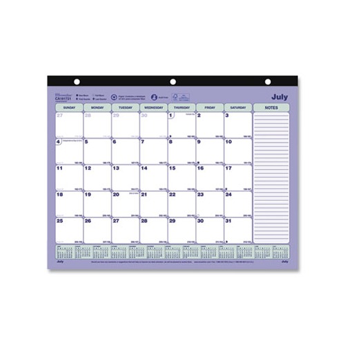 Brownline Academic 13 Month Desk Pad Calendar Redca181721
