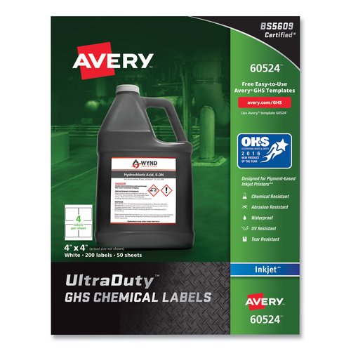 Avery UltraDuty GHS Chemical Waterproof and UV Resistant Labels ...