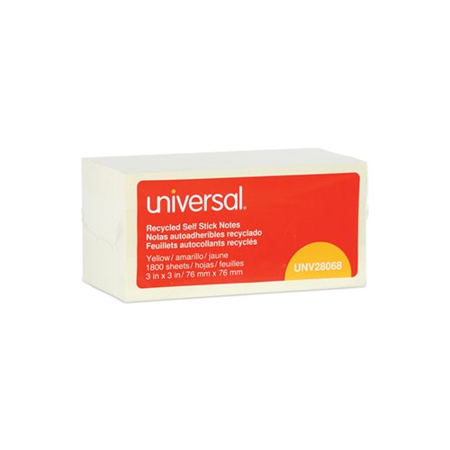Universal Recycled Self-Stick Note Pads - UNV28068 - Shoplet.com