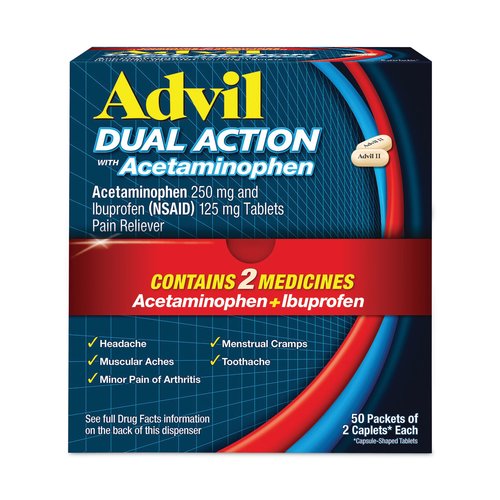 Advil Dual Action with Acetaminophen and Ibuprofen Caplets - AVL014795 ...
