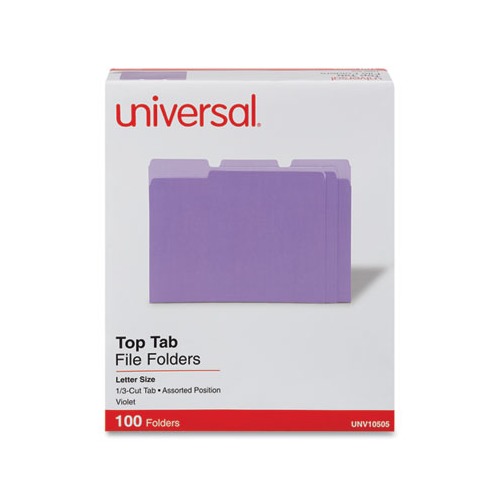 Universal Deluxe Colored Top Tab File Folders - UNV10505 - Shoplet.com