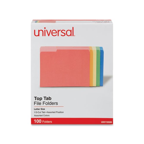 Universal Deluxe Colored Top Tab File Folders - UNV10506 - Shoplet.com