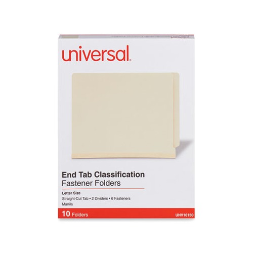 Universal Six-Section Manila End Tab Classification Folders - UNV16150 ...