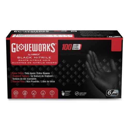 Ammex Corporation Heavy-Duty Industrial Nitrile Gloves - AXCGWBN48100 ...
