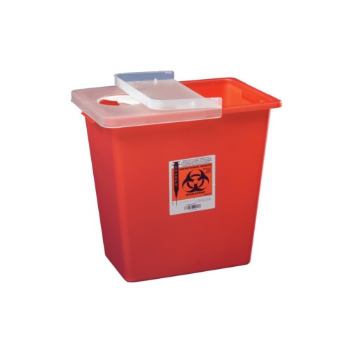 SharpSafety Sharps Container with Hinged Lid, Red, 8 Gallon - 688980 ...