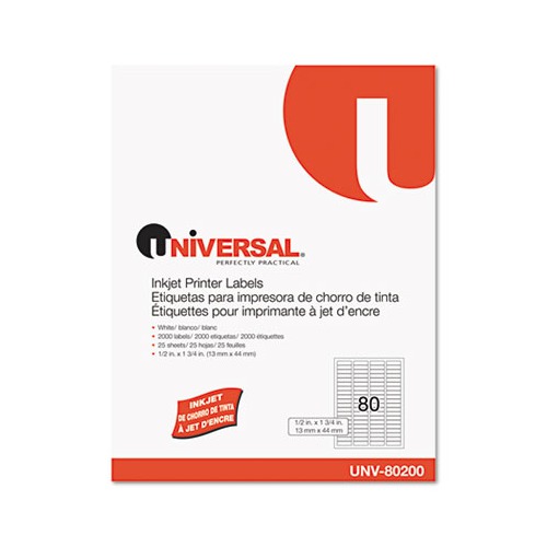Universal Inkjet Printer Labels - UNV80200 - Shoplet.com