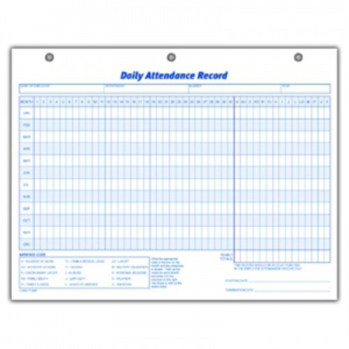 Adams Daily Attendance Record - ABF9493 - Shoplet.com