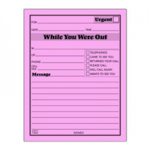 Adams While You Were Out Pad - ABF9711 - Shoplet.com