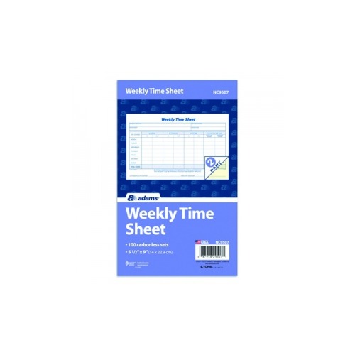 Adams Weekly Time Sheet - ABFNC9507 - Shoplet.com