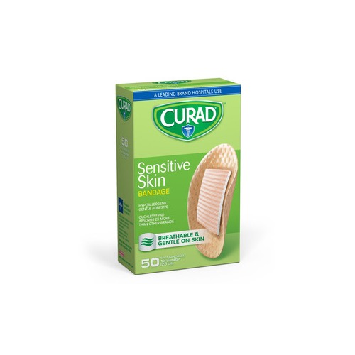 Medline CURAD Sensitive Skin Bandages,Tan,No - CUR45230NRBZ - Shoplet.com