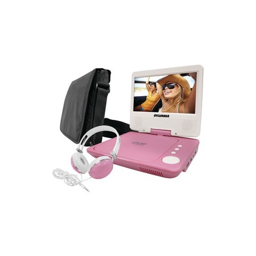 Sylvania(r) SYLVANIA SDVD7060-COMBO-PINK 7" Swivel-Screen Portable DVD ...