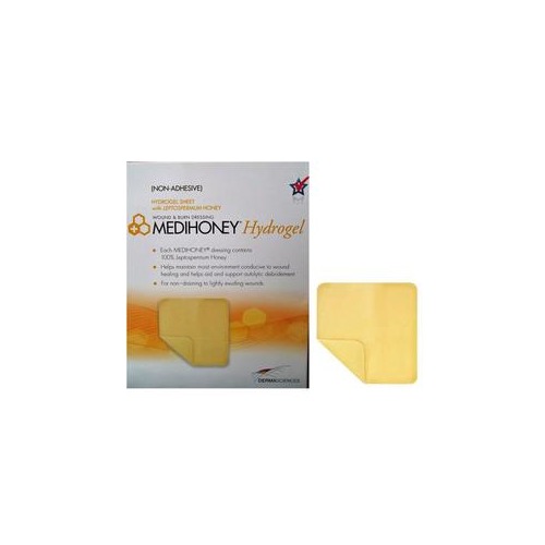 Integra Lifesciences MediHoney Hydrogel Dressing, 4.3" x 4.3", Sterile ...
