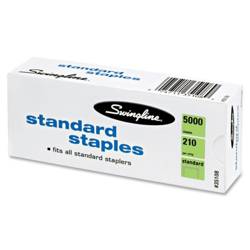 Swingline Standard Staples, 1/4" Leg Length, 210 Per Strip, 5,000 Per ...