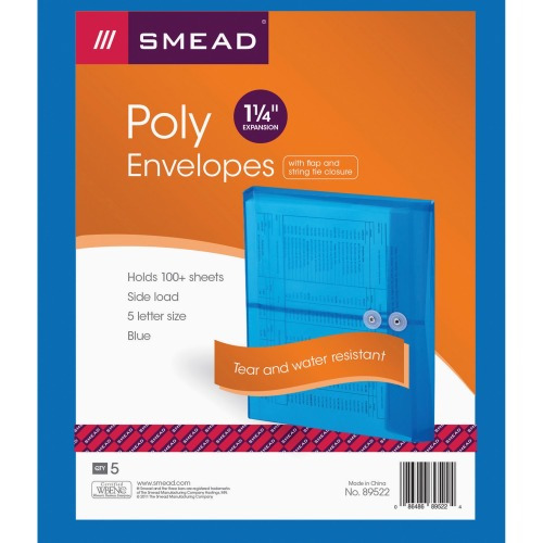 Smead String Tie Closure Poly Envelopes - SMD89522 - Shoplet.com