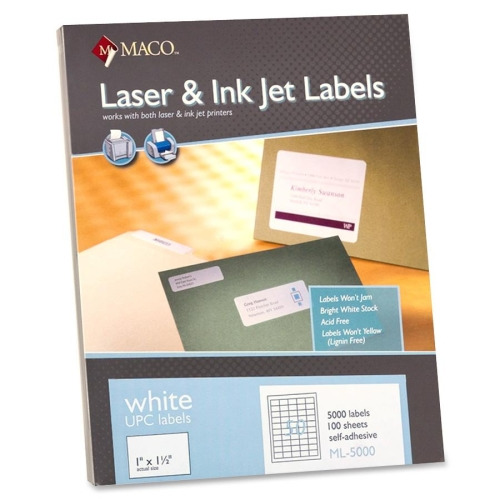 Maco White UPC Labels - MACML5000 - Shoplet.com