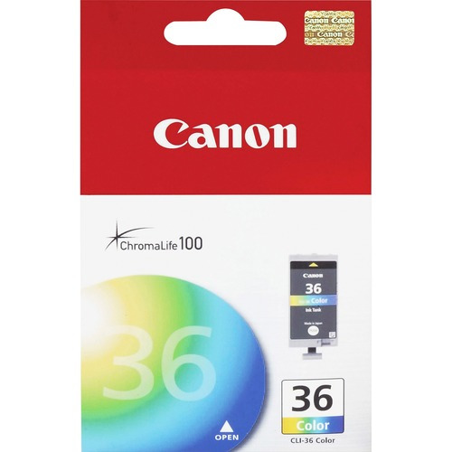 Canon CLI-36 Original Inkjet Ink Cartridge - Cyan, Magenta, Yellow - 1 ...