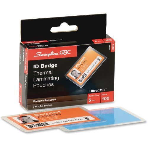 GBC Ultra Clear ID Badge Thermal Laminating Pouches - GBC56005 ...