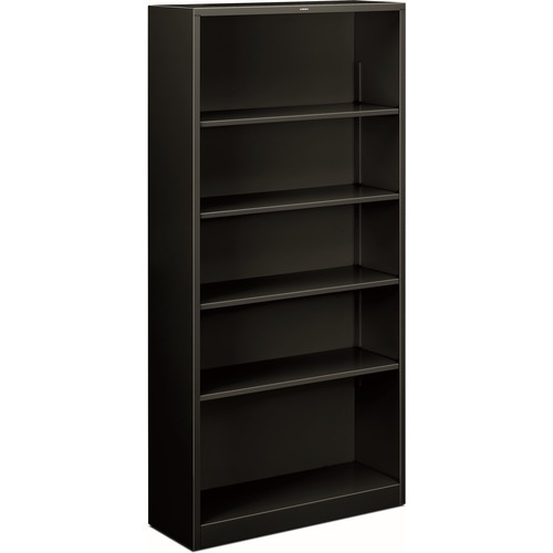 HON Brigade Steel Bookcase 5 Shelves 34-1/2"W Black Finish - HONS72ABCP ...