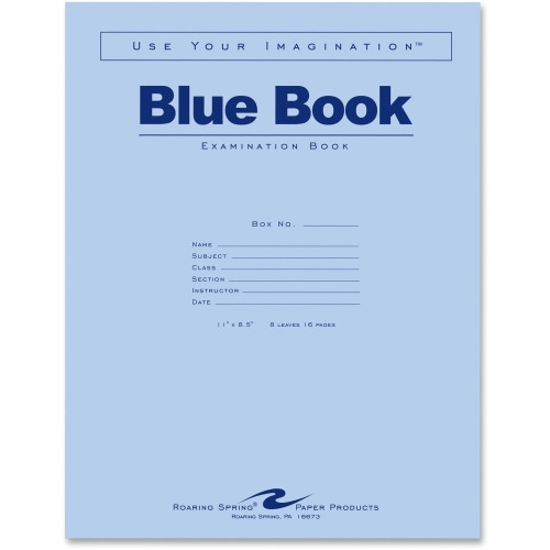 Roaring Spring 8 - sheet Blue Examination Book - Letter - ROA77517 ...