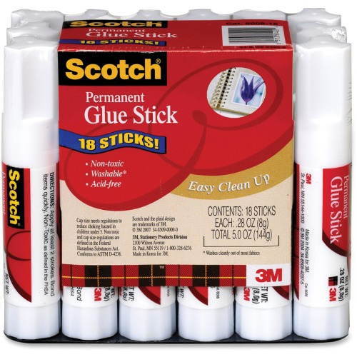 Scotch-brite Scotch Permanent Glue Sticks - MMM600818 - Shoplet.com