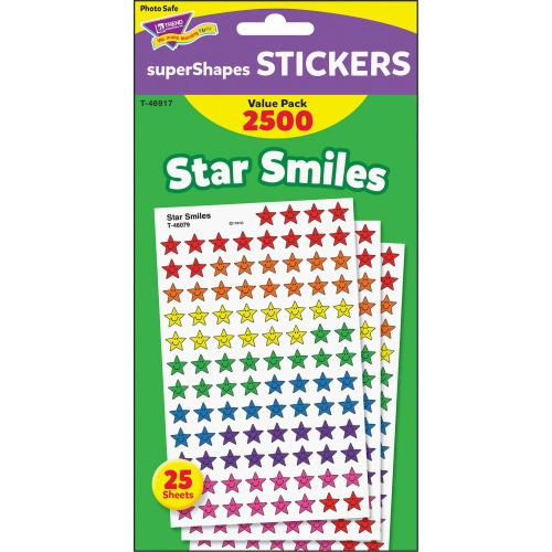 Trend Super Shapes Star Smiles Stickers - TEPT46917 - Shoplet.com