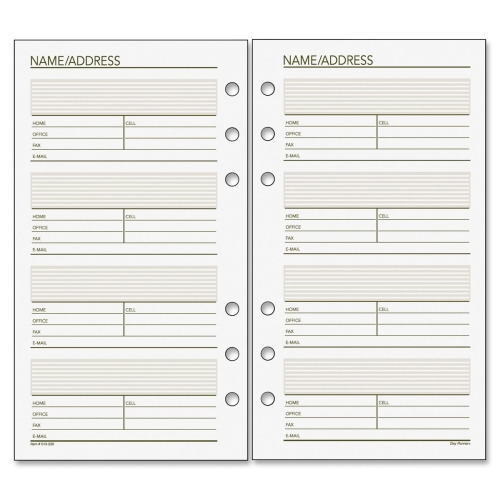 DAY RUNNER,INC. Day Runner Undated Telephone/Address Planner Page ...