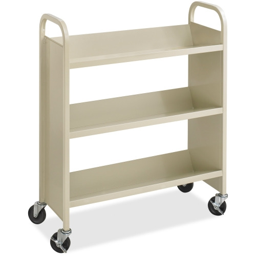 Safco Steel 3-Shelf Single-Sided Book Carts - SAF5358SA - Shoplet.com