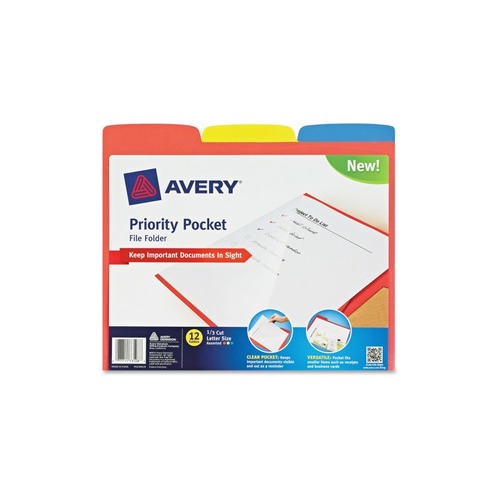 Avery Priority Pocket File Folders - AVE73510 - Shoplet.com