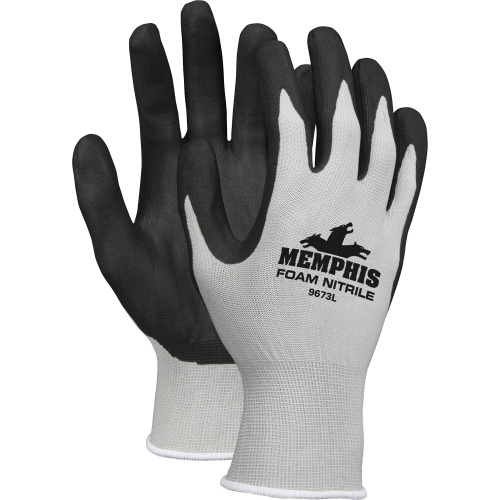 Memphis Glove Memphis 13-Gauge Foam Coated Palm Protective Gloves ...
