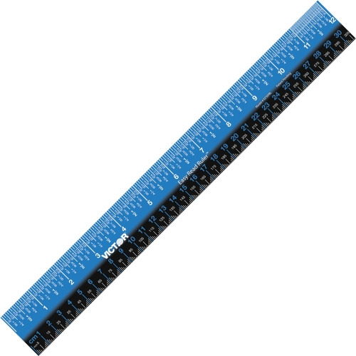 Victor Plastic Dual Color 12" Easy Read Ruler - VCTEZ12PBL - Shoplet.com