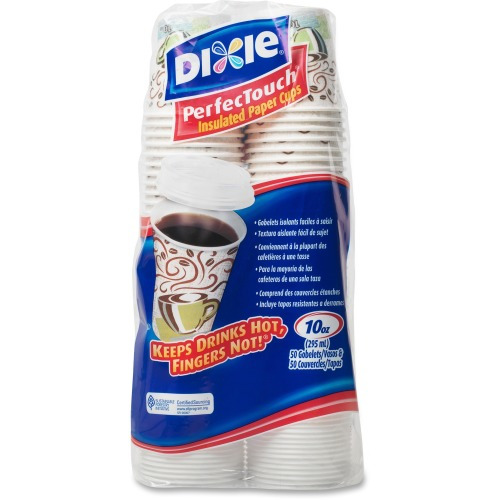 Dixie PerfecTouch 10 oz Hot Coffee Cup and Lid Sets by GP Pro ...