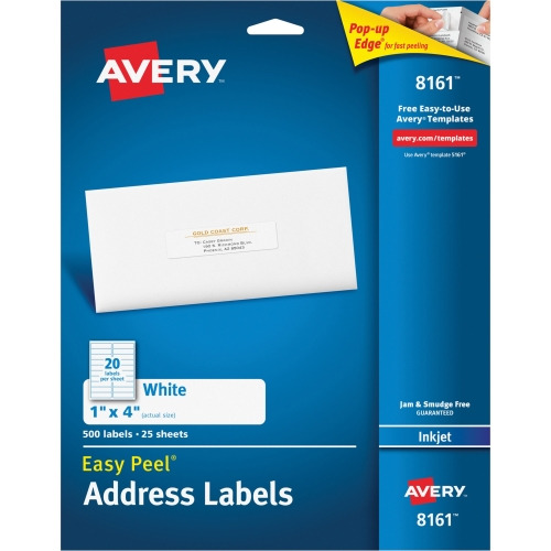 Avery Easy Peel White Inkjet Mailing Labels - AVE8161 - Shoplet.com
