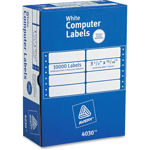 Avery® Mailing Labels for Pin Fed Printers - AVE4030 - Shoplet.com