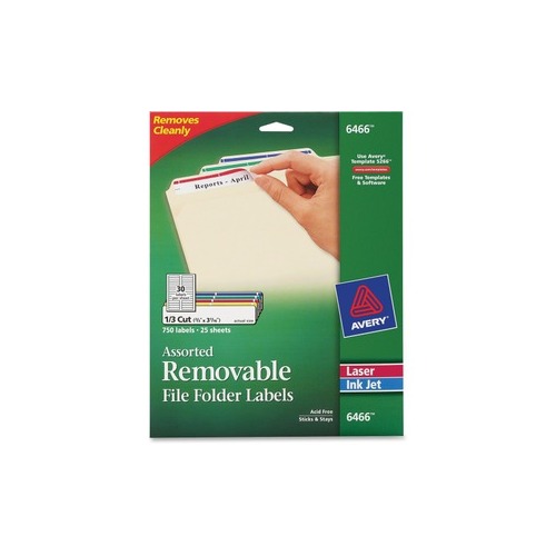 Avery Removable File Folder Labels, 2/3"?x3-7/16"?, 750 Assorted Labels ...