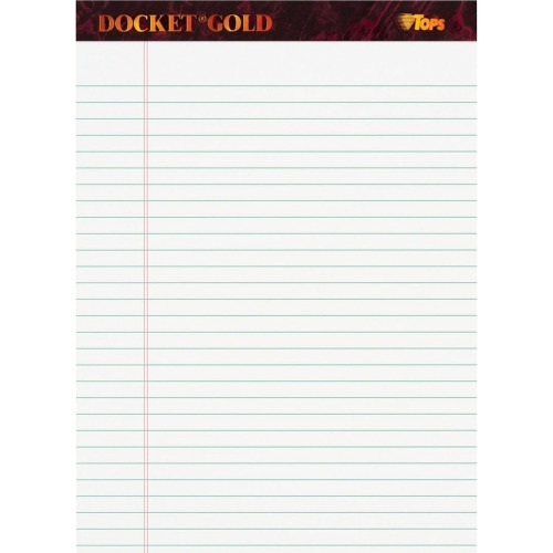 TOPS Docket Gold Legal Ruled White Legal Pads - TOP63960 - Shoplet.com