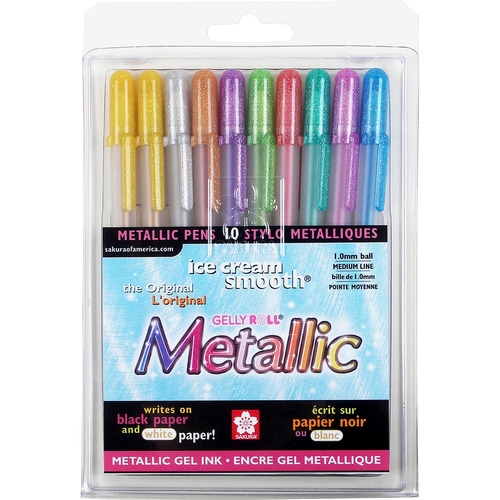 Sakura of America Assorted Metallic Gel Ink Pens - SAK57370 - Shoplet.com