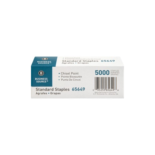 Business Source Chisel Point Standard Staples, 210 Per Strip - 1/4" Leg ...
