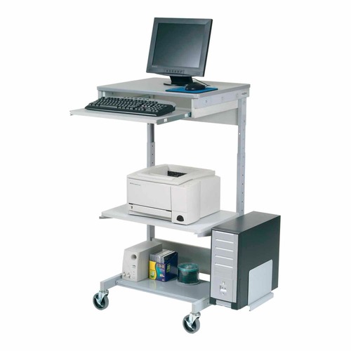 Nexel Global Industrial Mobile Computer Workstation with Printer Shelf ...
