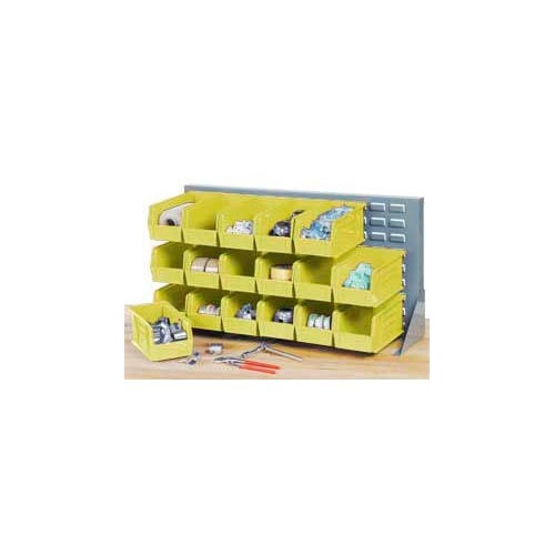 Nexel Global Industrial Louvered Bench Rack w/ 8(B), 8(C), 6(D) Yellow ...