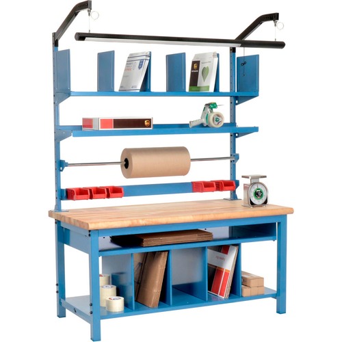 Nexel Global Industrial Complete Packing Workbench, Maple Butcher Block Safety Edge, 60"W x 30"D ...