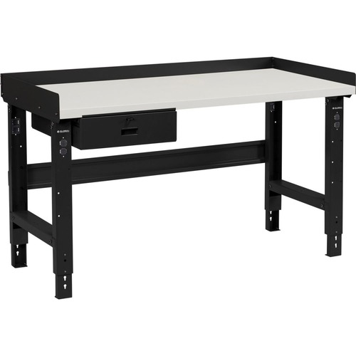 Nexel Global Industrial 72 x 36 Adj Height Workbench w Drawer Black Plastic Laminate Square Top GLO601427ABK Shoplet