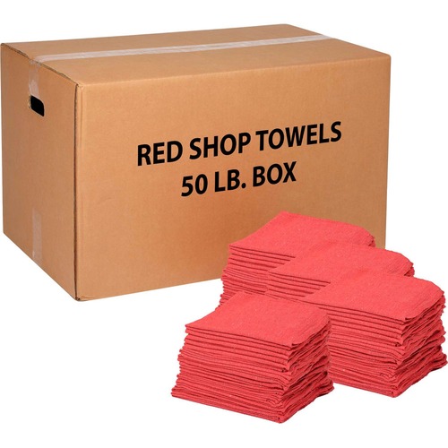 Global Industrial 100 Cotton Red Shop Towels 50 Lb. Box - GLO670229 ...