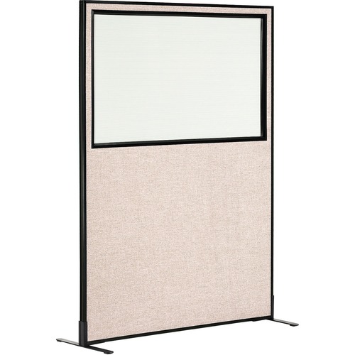 Interion Freestanding Office Partition Panel with Partial Window 48-1/4 ...